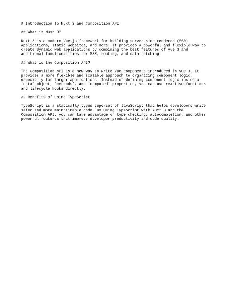 Introduction To Nuxt 3 and Composition API | PDF Introduction To Nuxt 3 and Composition API | PDF