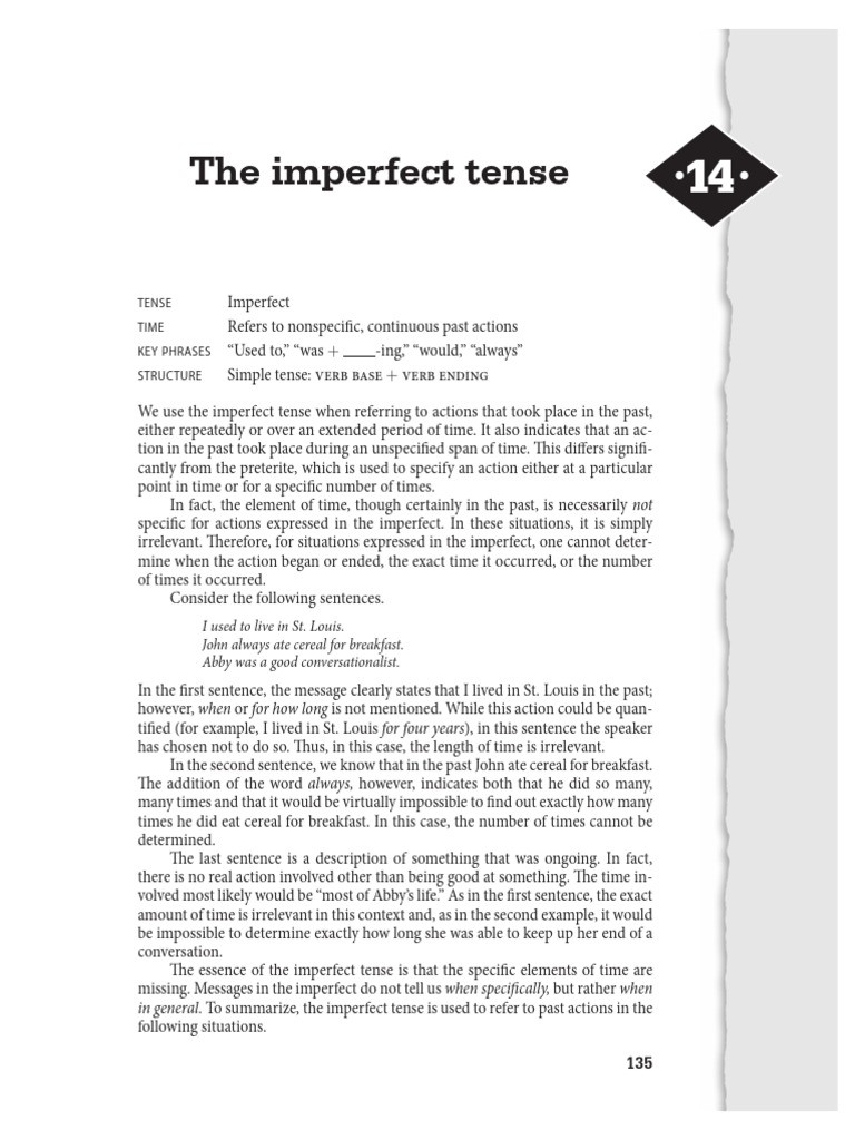 Understanding the Imperfect Tense | PDF | Grammatical Tense | Linguistics