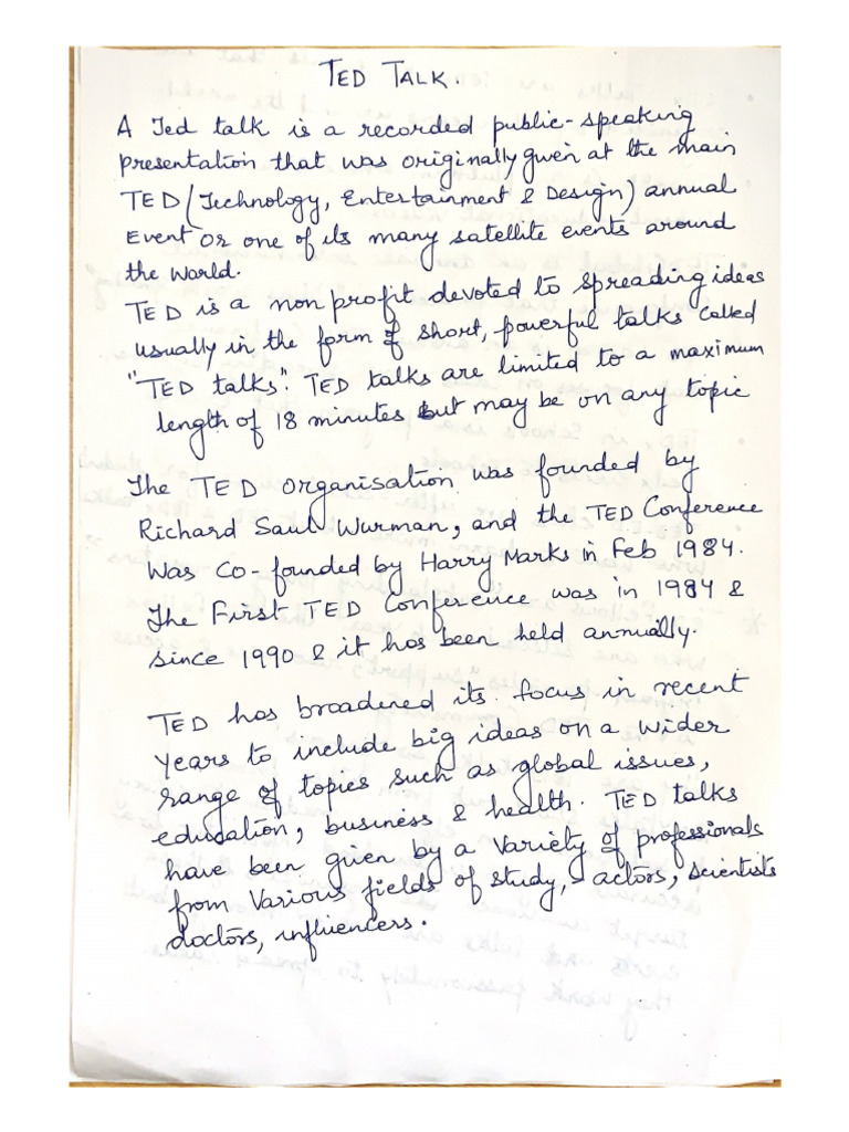 TED Talks. TED Talks Are Limited To A Maximum | PDF