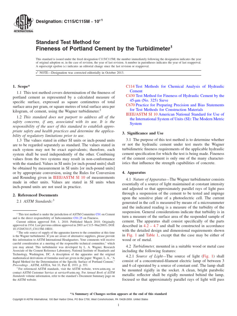 ASTM C115 - 2010e1 | PDF | Calibration | Resistor