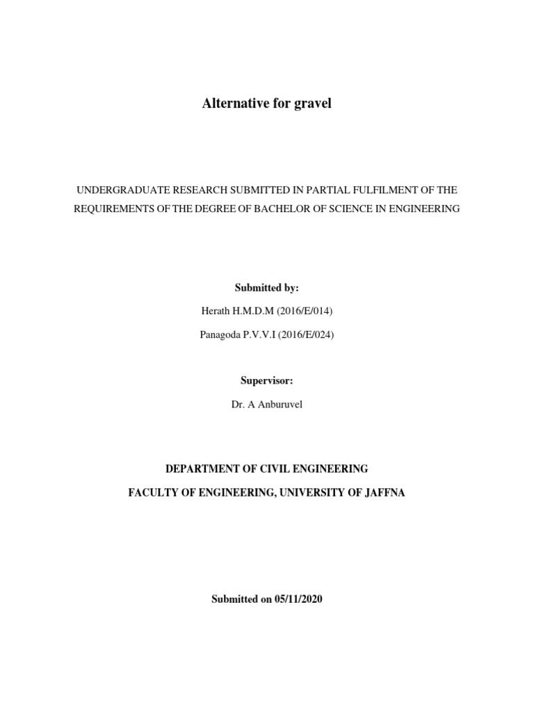 E16 - R G6 Final Research Thesis | PDF | Particle Size Distribution | Road Surface
