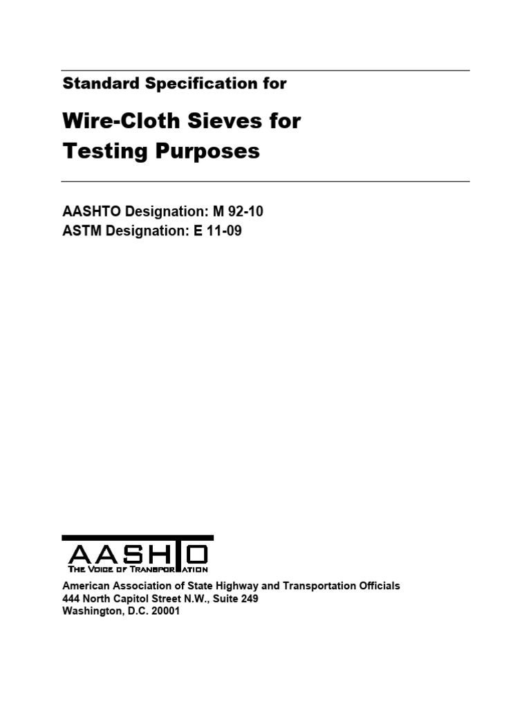 Aashto M 92-20102 | PDF