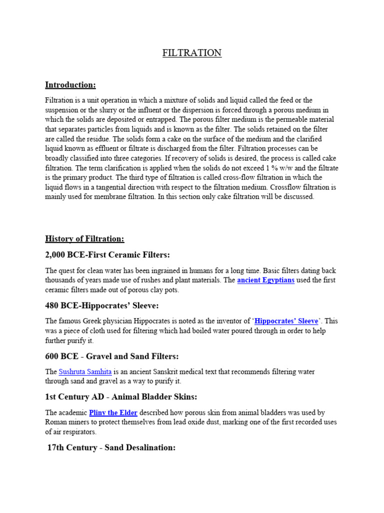 FILTRATION | PDF | Filtration | Membrane Technology