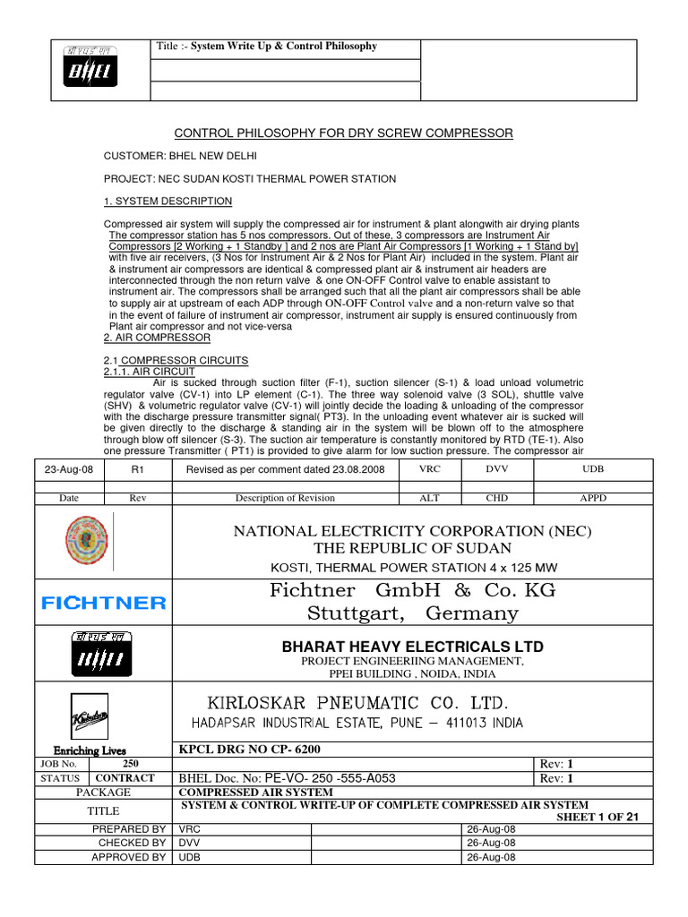 CONTROL___SYSTEM_WRITE_UP_BHEL_SUDAN_NEC_R1 | PDF | Pump | Mechanical ...
