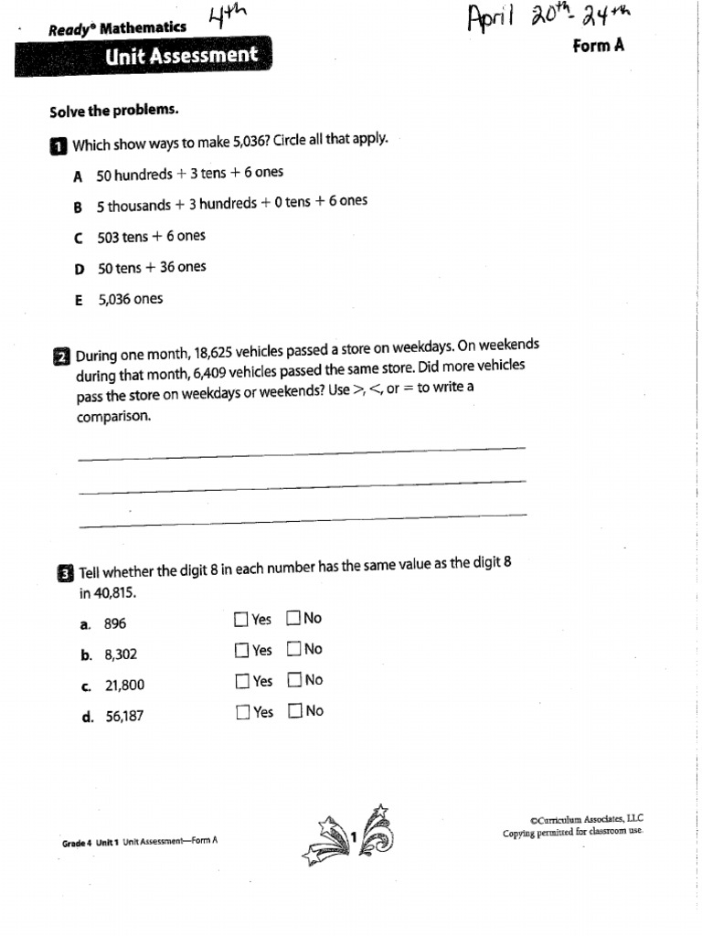 4th Math 1 | PDF