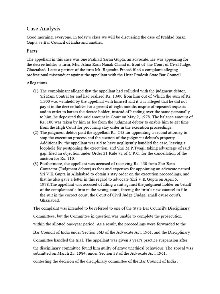 Case Analysis Ethics | PDF | Judgment (Law) | Lawsuit
