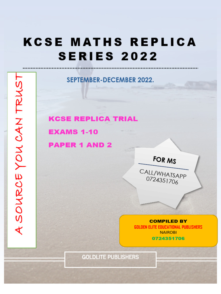 Kcse Maths Replica 2022 2 | PDF | Area