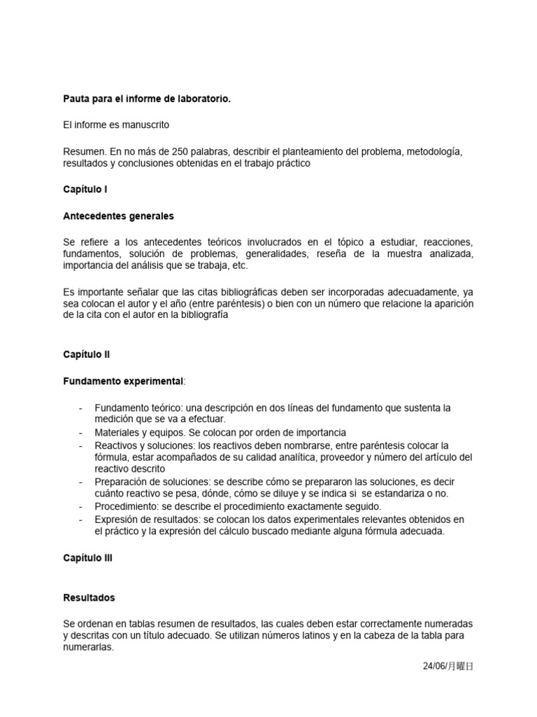 Guía para Informes de Laboratorio | PDF | Bibliografía | Science
