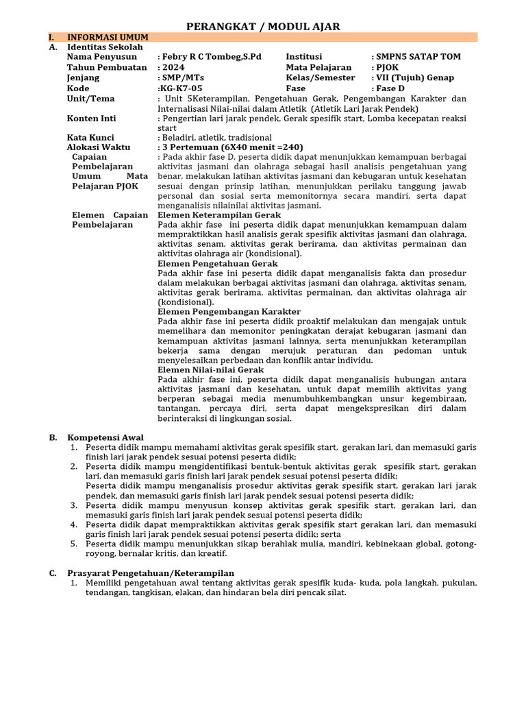 Modul Ajar Unit 5 Pertemuan 1-3 | PDF