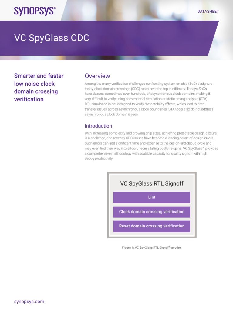 vc-spyglass-cdc-ds | PDF | System On A Chip | Computer Science