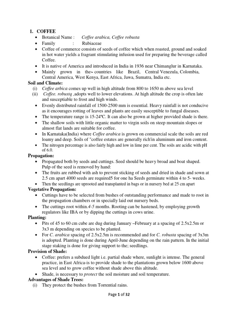 Agriculture | PDF | Coffee | Pruning