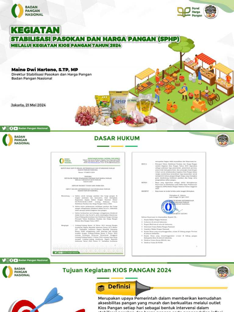Bahan Sosialisasi Juknis KIos Pangan 2024 | PDF