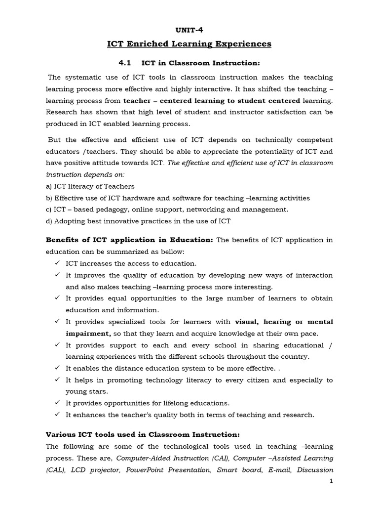It Unit-4 | PDF | Project Based Learning | Educational Technology