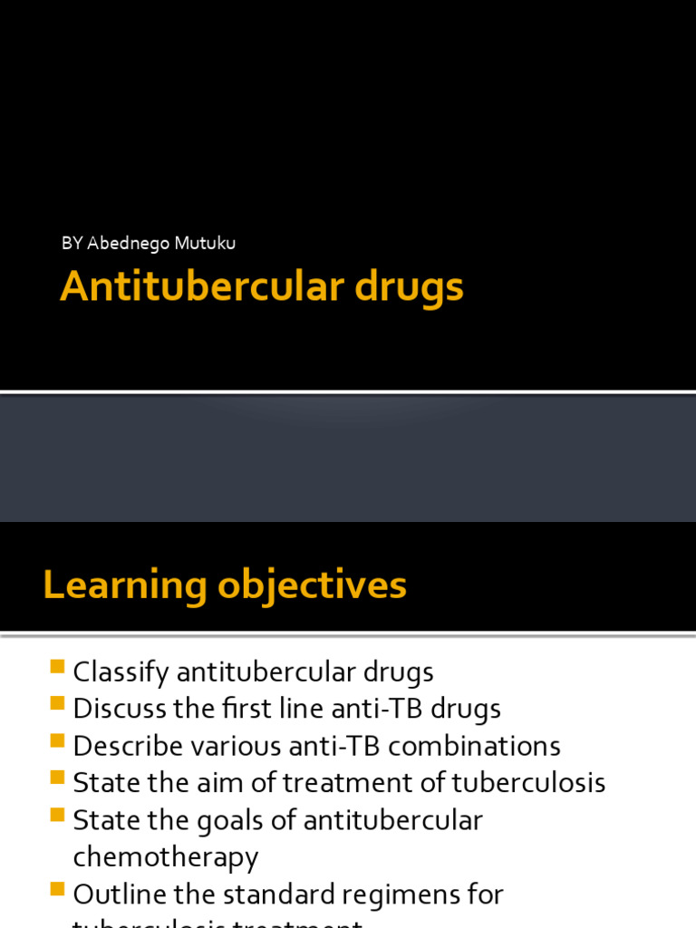 Antitubercular Drugs | PDF | Tuberculosis | Diseases And Disorders