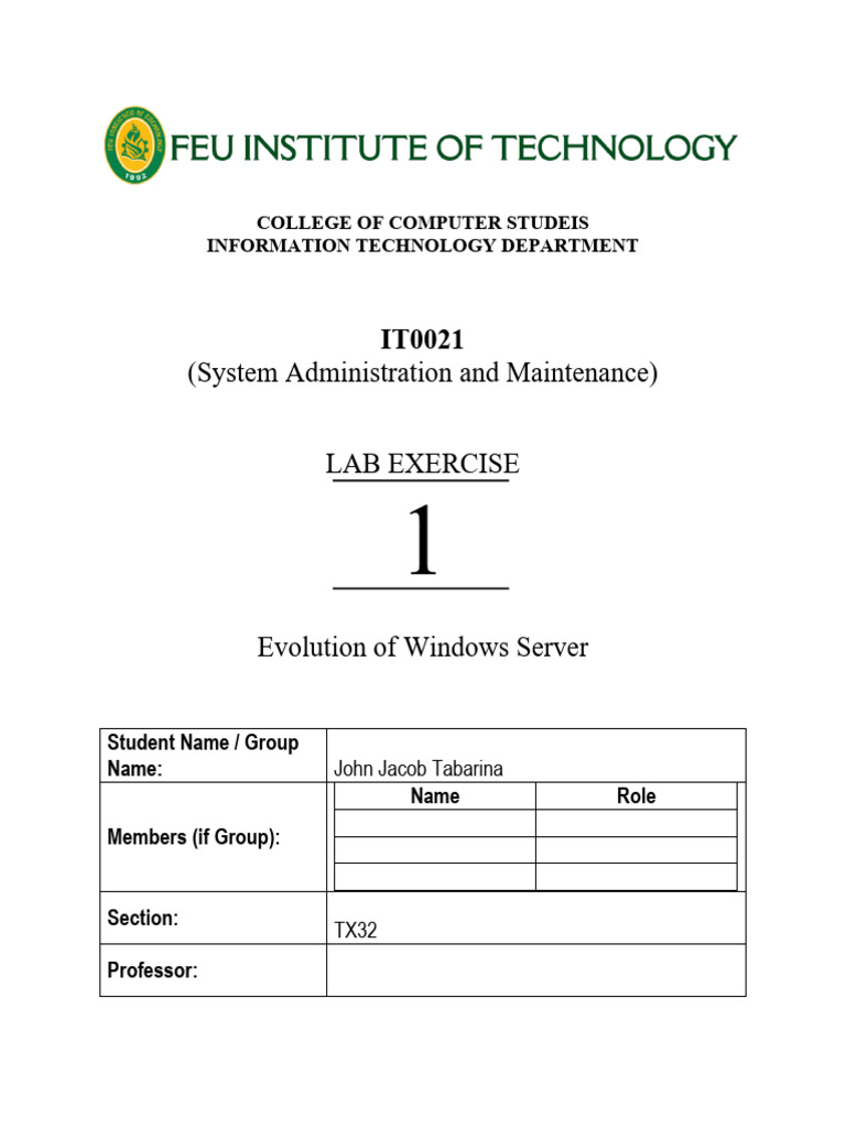 Tabarina - IT0021 - Laboratory Exercise 1-1 | PDF | Microsoft Windows | Hyper V