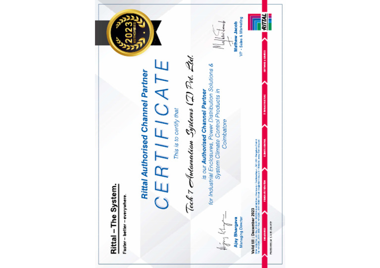 Rittal Certificate | PDF