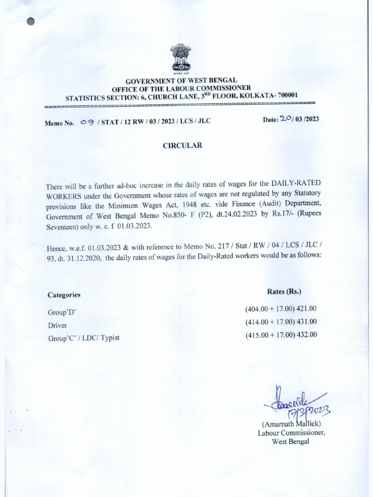 Circular - Daily Rate Enhancement | PDF