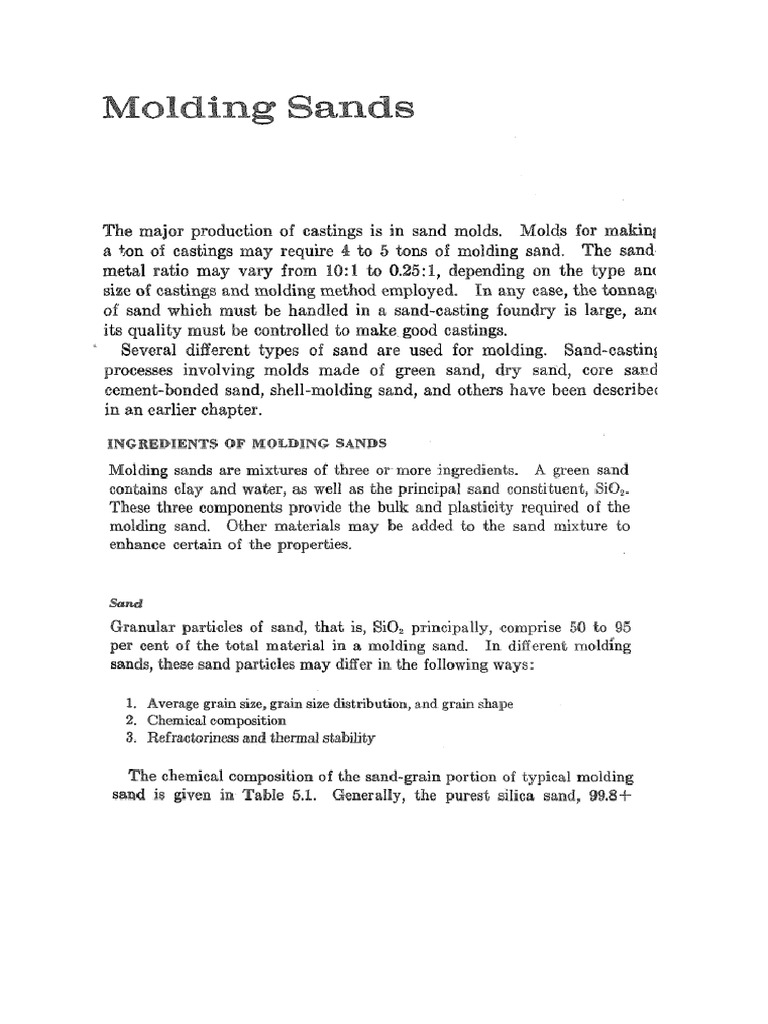 3-Molding Sands, Foundry | Download Free PDF | Sand | Clay
