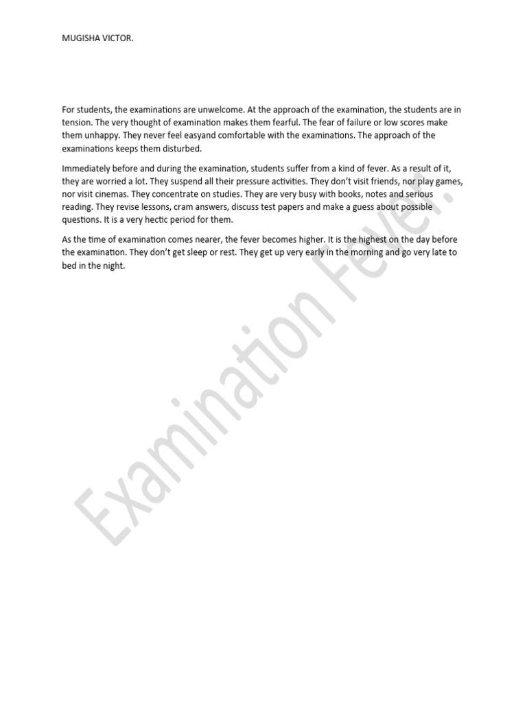 Exam Fever. | PDF