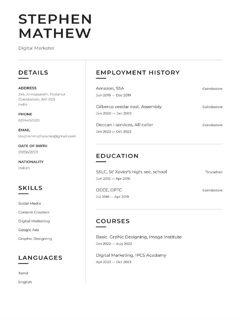 SM Resume | PDF