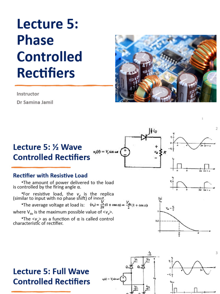 Lecture5-Power-S24 | Download Free PDF | Rectifier | Electrical Components