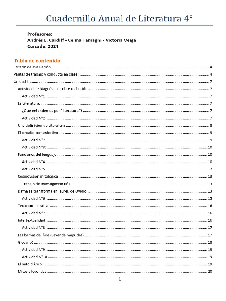 Cuad Anual 4° Lit | PDF | Comunicación