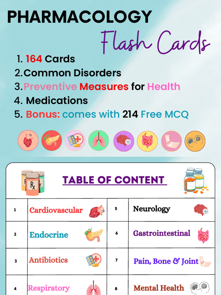 Pharmacology Flash Cards PDF | PDF | Thrombosis | Heart