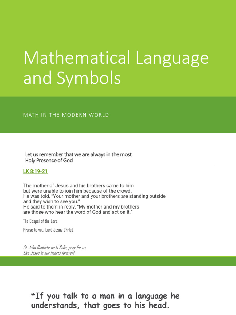 Module 3 Mathematical Language and Simbols Intro | PDF | English ...