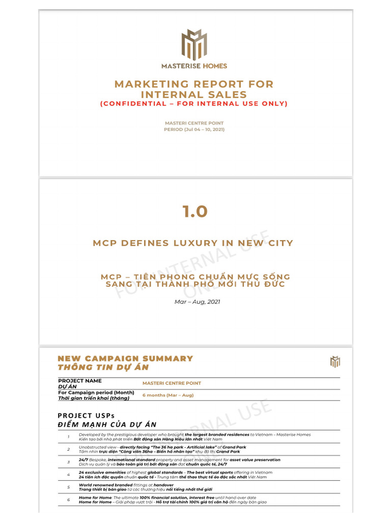 Marketing Report For Internal Sales MCP Jul1021 | PDF