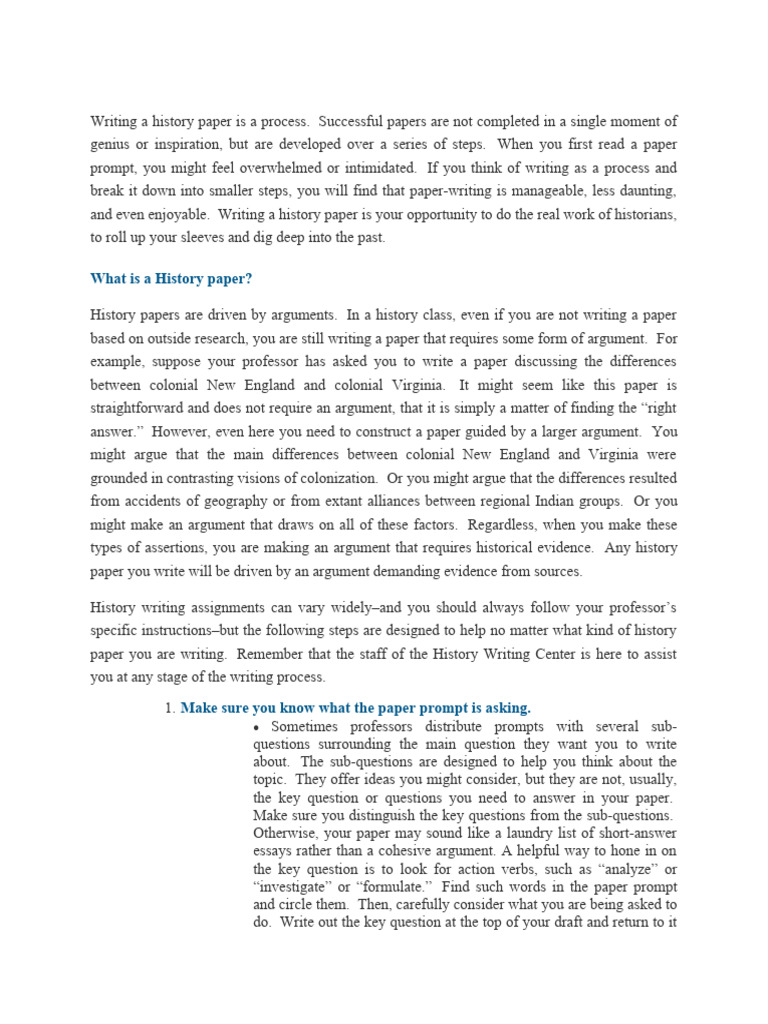 Writing A History Paper Is A Process | PDF | Citation | Libraries