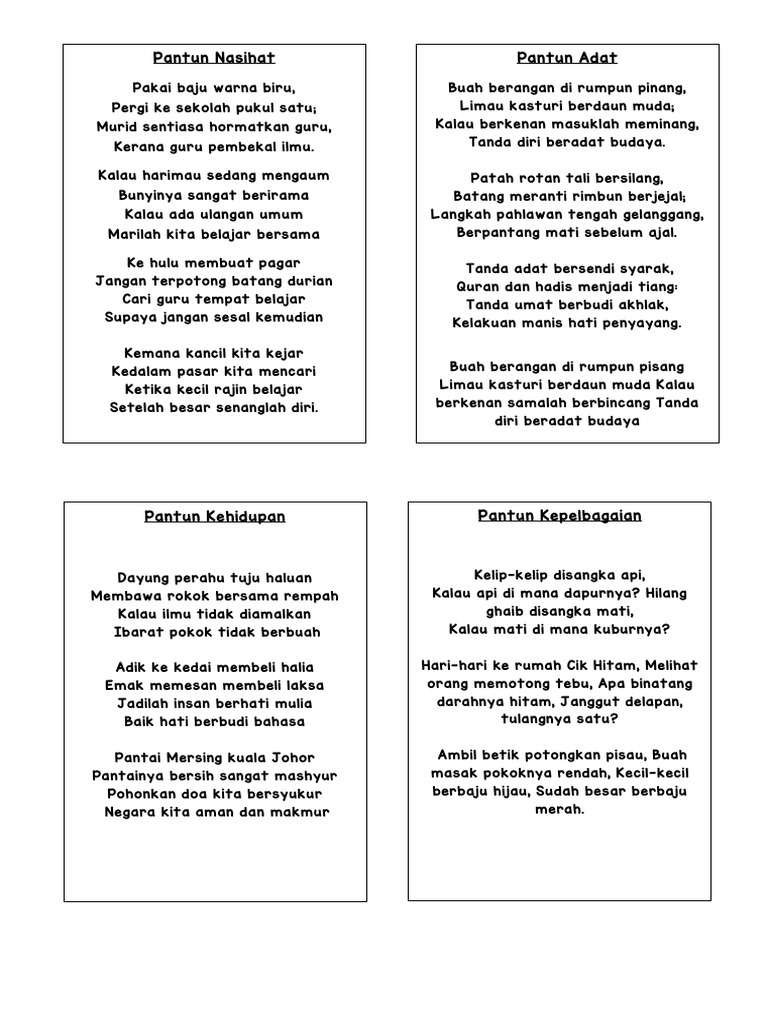 Pantun Tahun 6 | PDF
