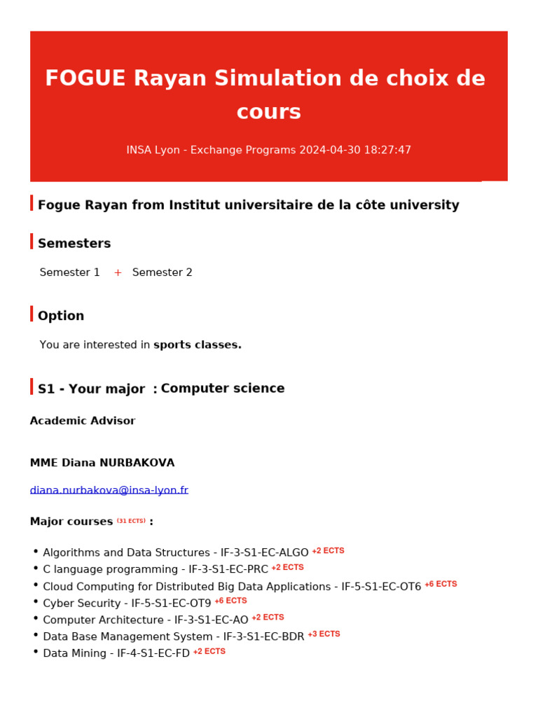 FOGUE Rayan Simulation de Choix de Cours | PDF | Artificial Intelligence | Intelligence (AI ...
