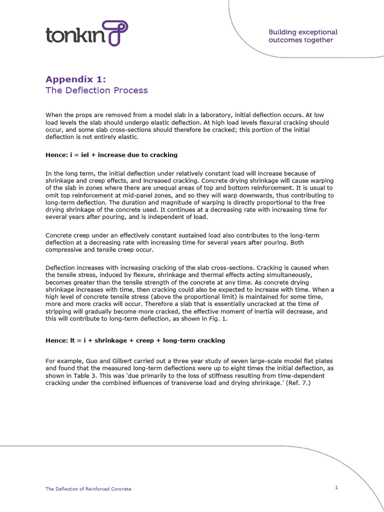Appendix 1 (The Deflection of Reinforced Concrete) | PDF | Creep ...
