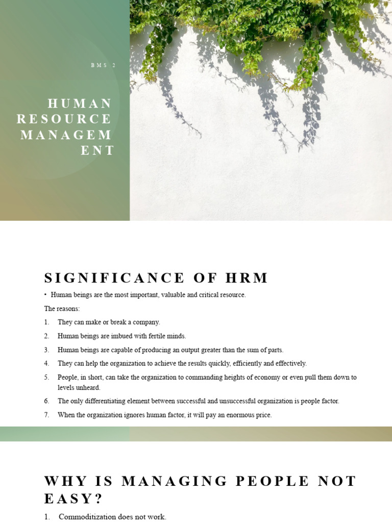 Human Resource Management BMS2 | PDF | Human Resource Management | Employment