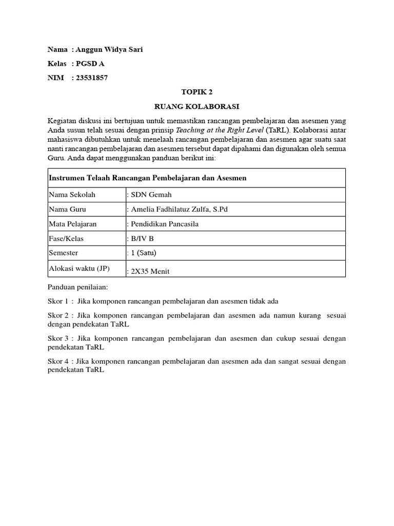 Topik 2. Ruang Kolaborasi - Anggun Widya Sari - 23531857 | PDF