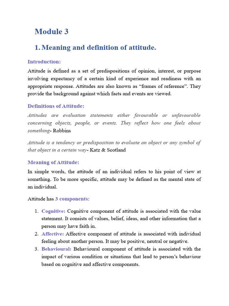 Module 3 CCICAS | PDF | Attitude (Psychology) | Affect (Psychology)