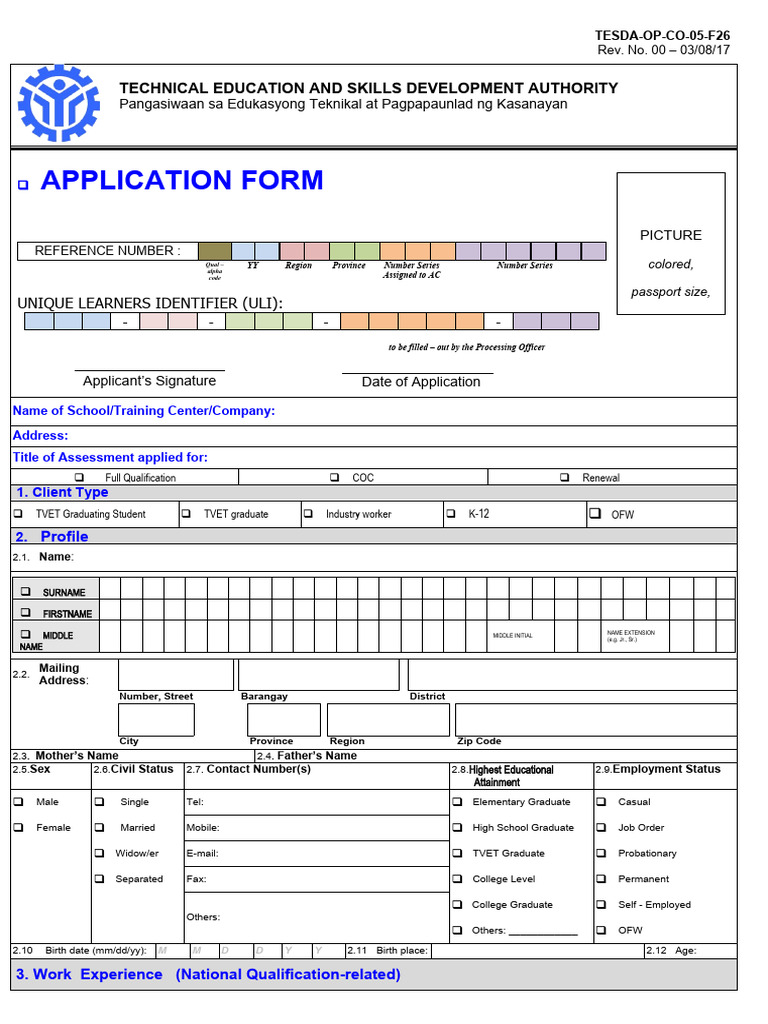 Application Form | PDF