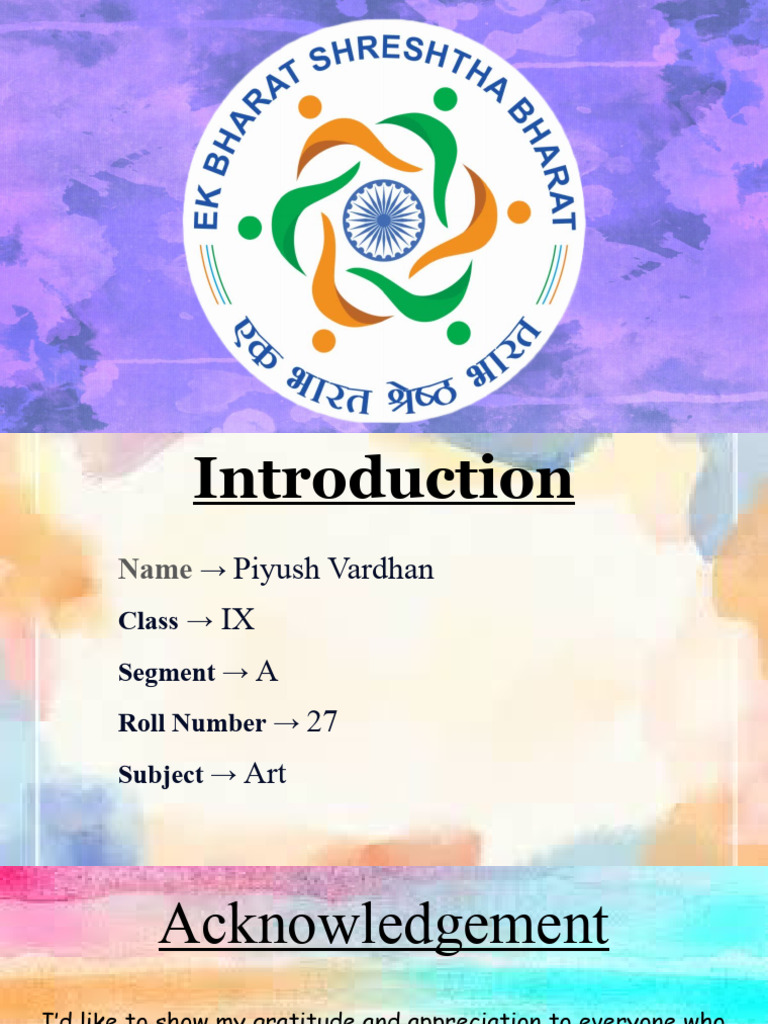 '' Ek Bharat, Shreshta Bharat ' Project | PDF | Indian Cuisine