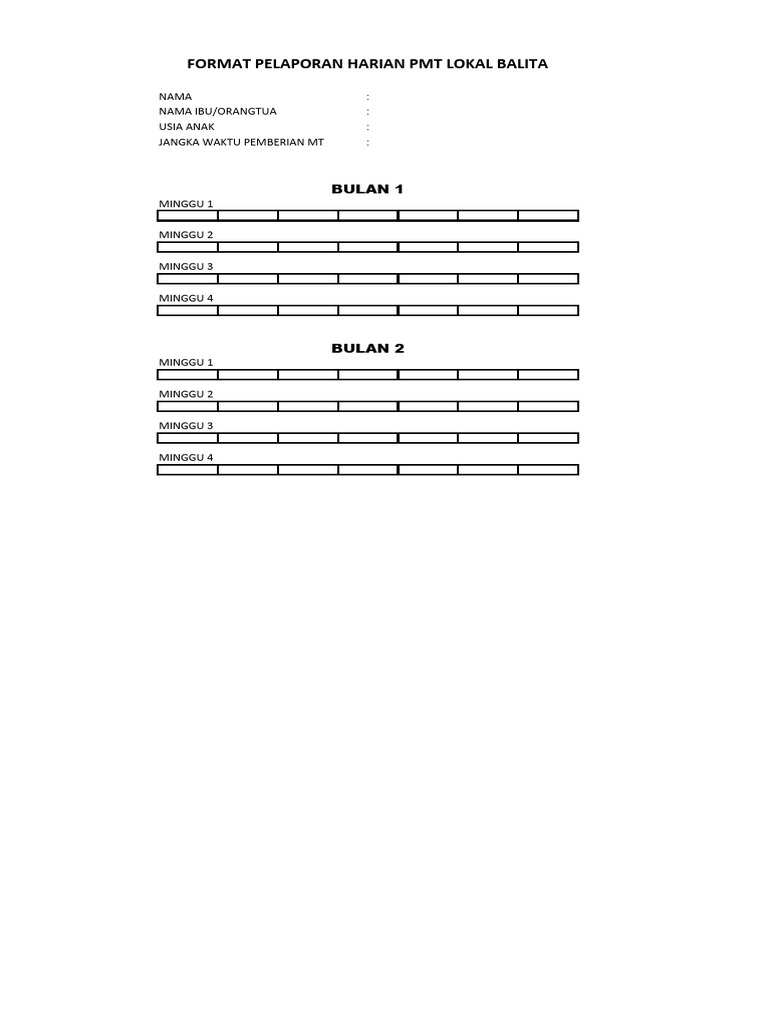 Form Pelaporan Pmt Lokal 2024 Pdf