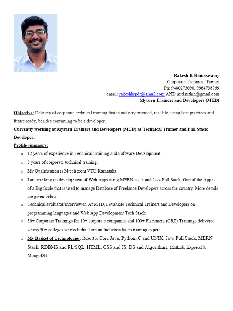 Rakesh Full Stack Trainer | PDF | Databases | Application Software