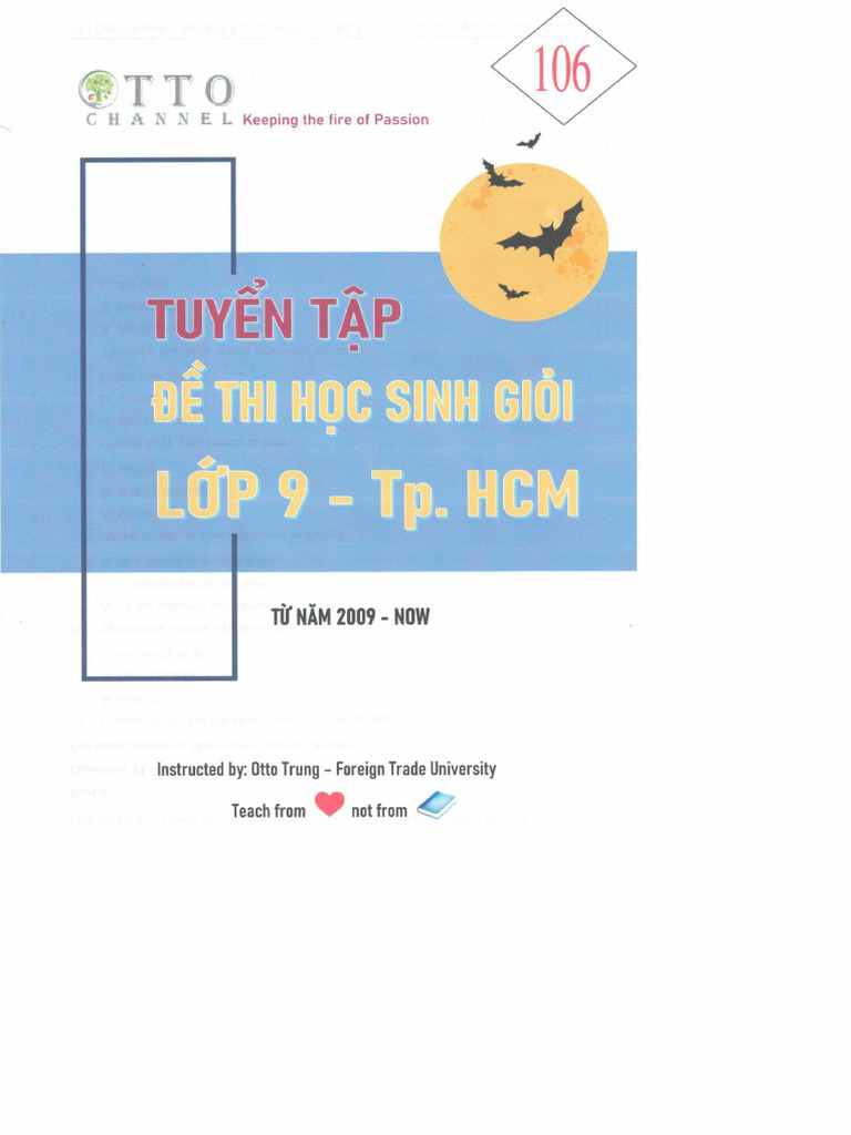 106. Tuyển Tập Đề HSG TP. HCM With KEY - Otto Channel | PDF