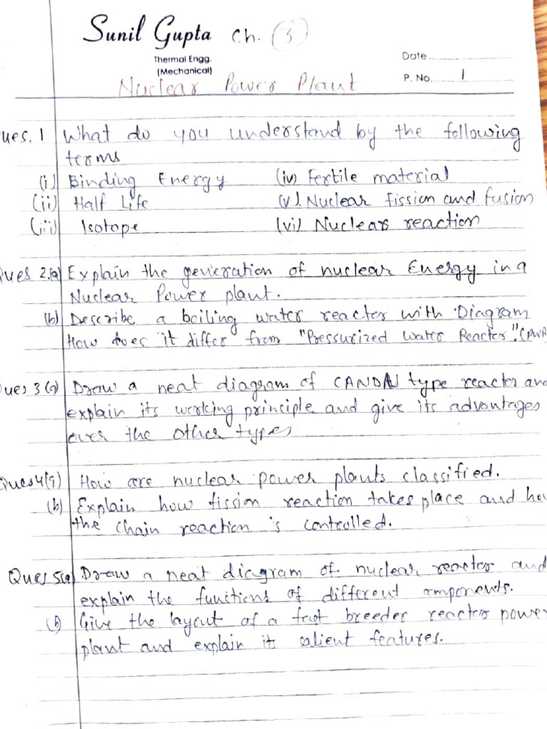 Nuclear Power Plant Notes | PDF