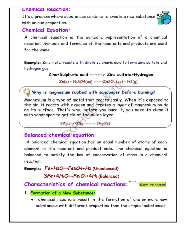 Chemical Reaction and Equation | PDF
