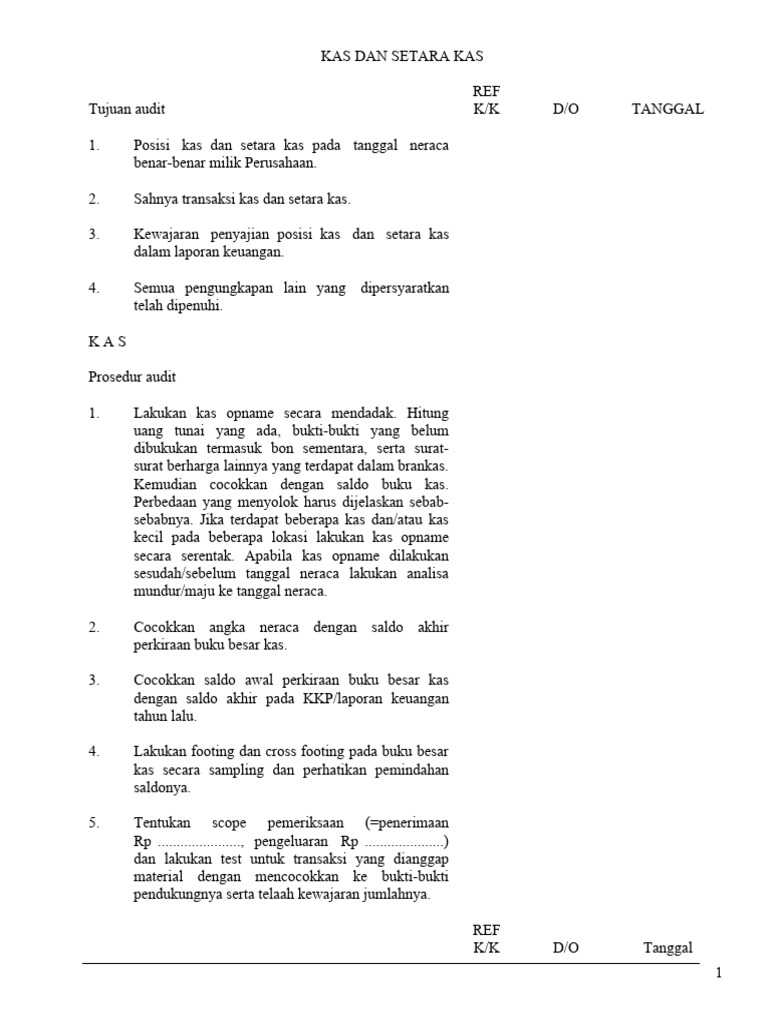 AUDIT PROGRAM - RIdwan | PDF