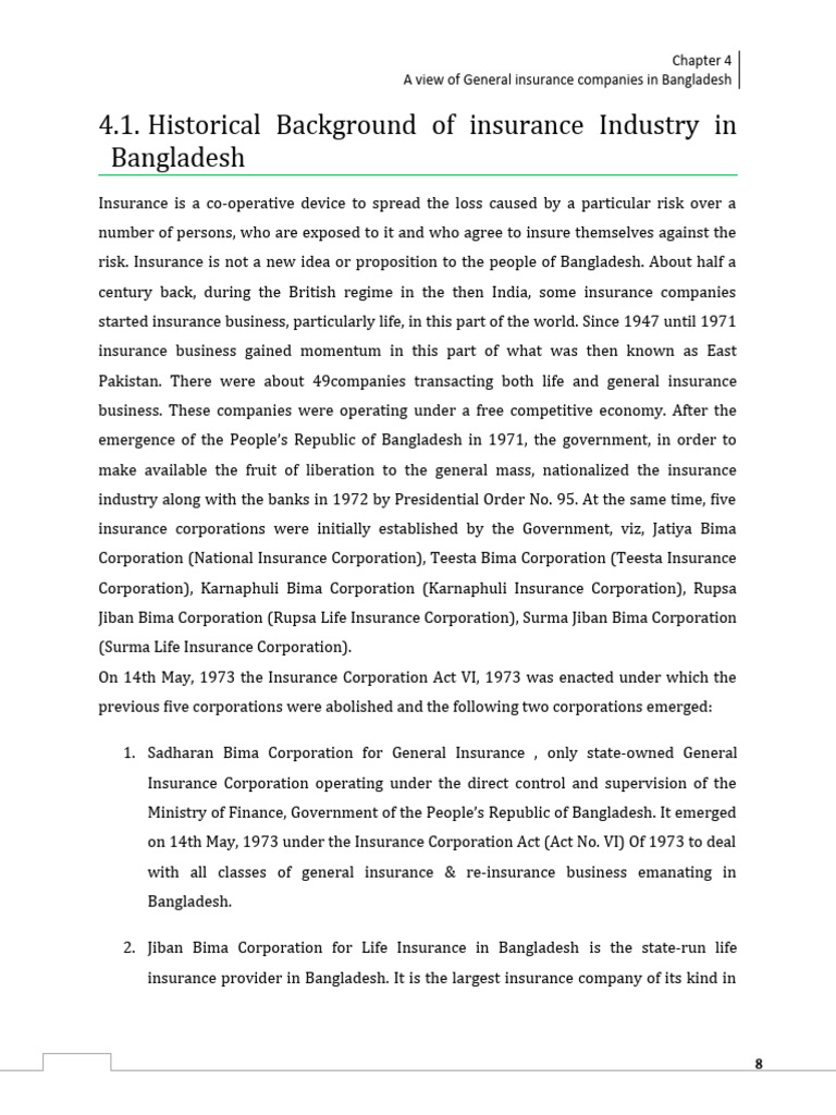 Chapter 4_Historical Background of insurance Industry in Bangladesh ...