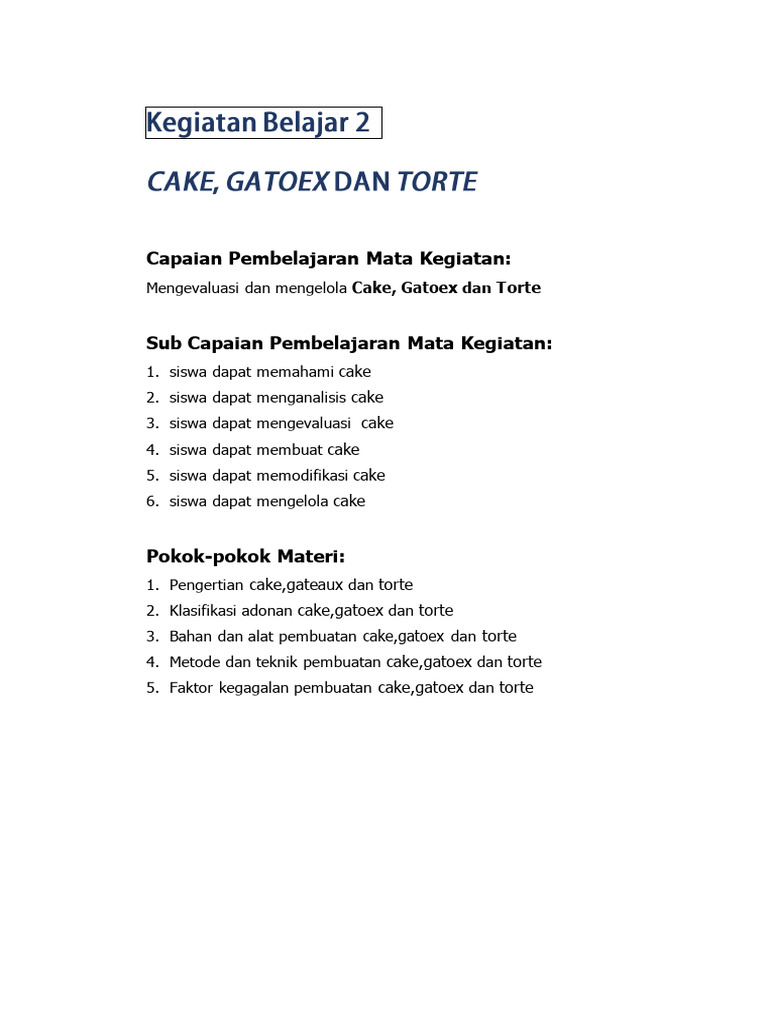 Modul Cake Gateaux Torten | PDF