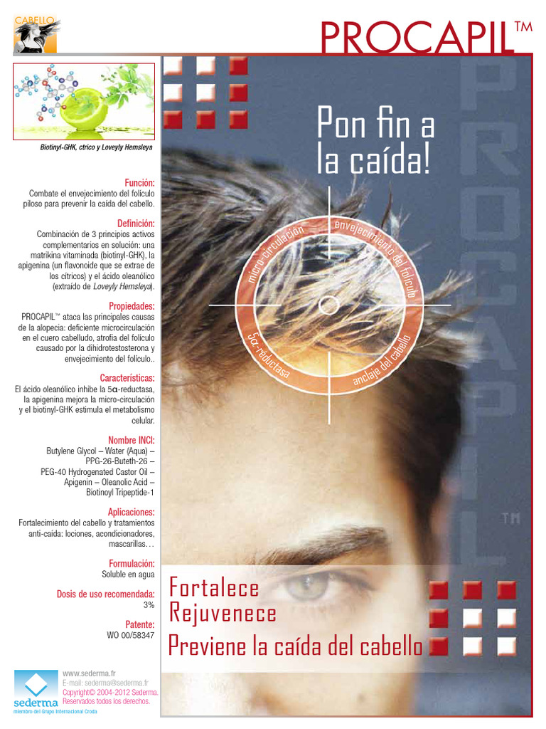 Procapil Spanish v2 Tds | PDF | Perdida de cabello | Pelo