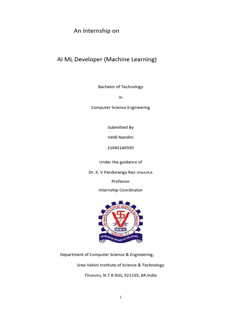 Nandini Internship Certificate 1 | PDF | Machine Learning | Regression Analysis