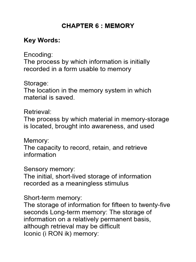 Understanding Memory Processes and Types | PDF | Memory | Recall (Memory)