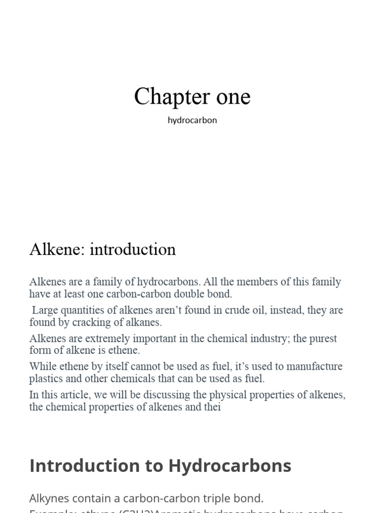 Chapter One Upgrad Students | PDF | Alkane | Alkene